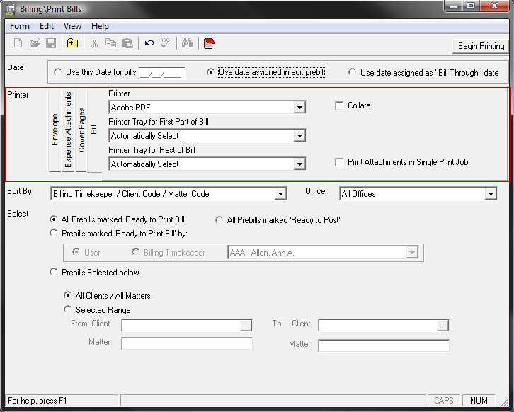 Print Bills Quick Lesson