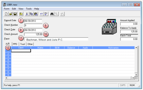 Apply trust to A/R balance, balance forward, or a posted bill