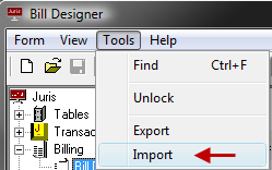 Import/Export Bill Formats